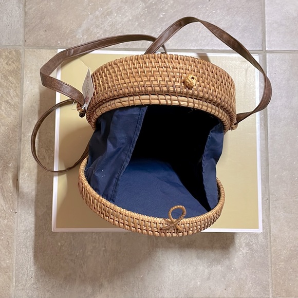 Bags | Handwoven Round Rattan Bag | Poshmark